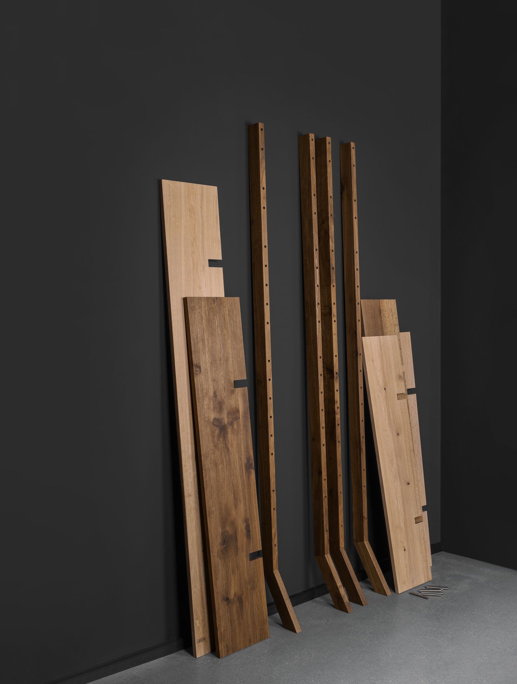 Open wall-mounted wooden shelving unit KS01 By JANUA