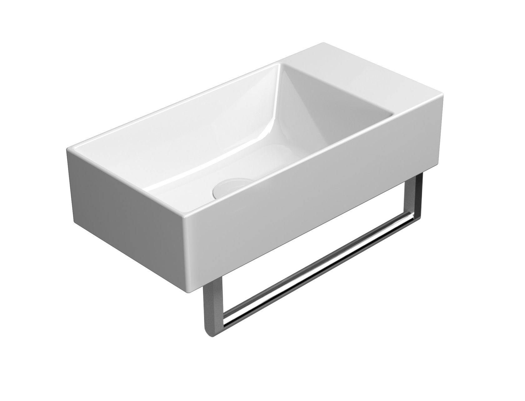 KUBE X 50X25 | Handrinse basin Rectangular ceramic handrinse basin By ...