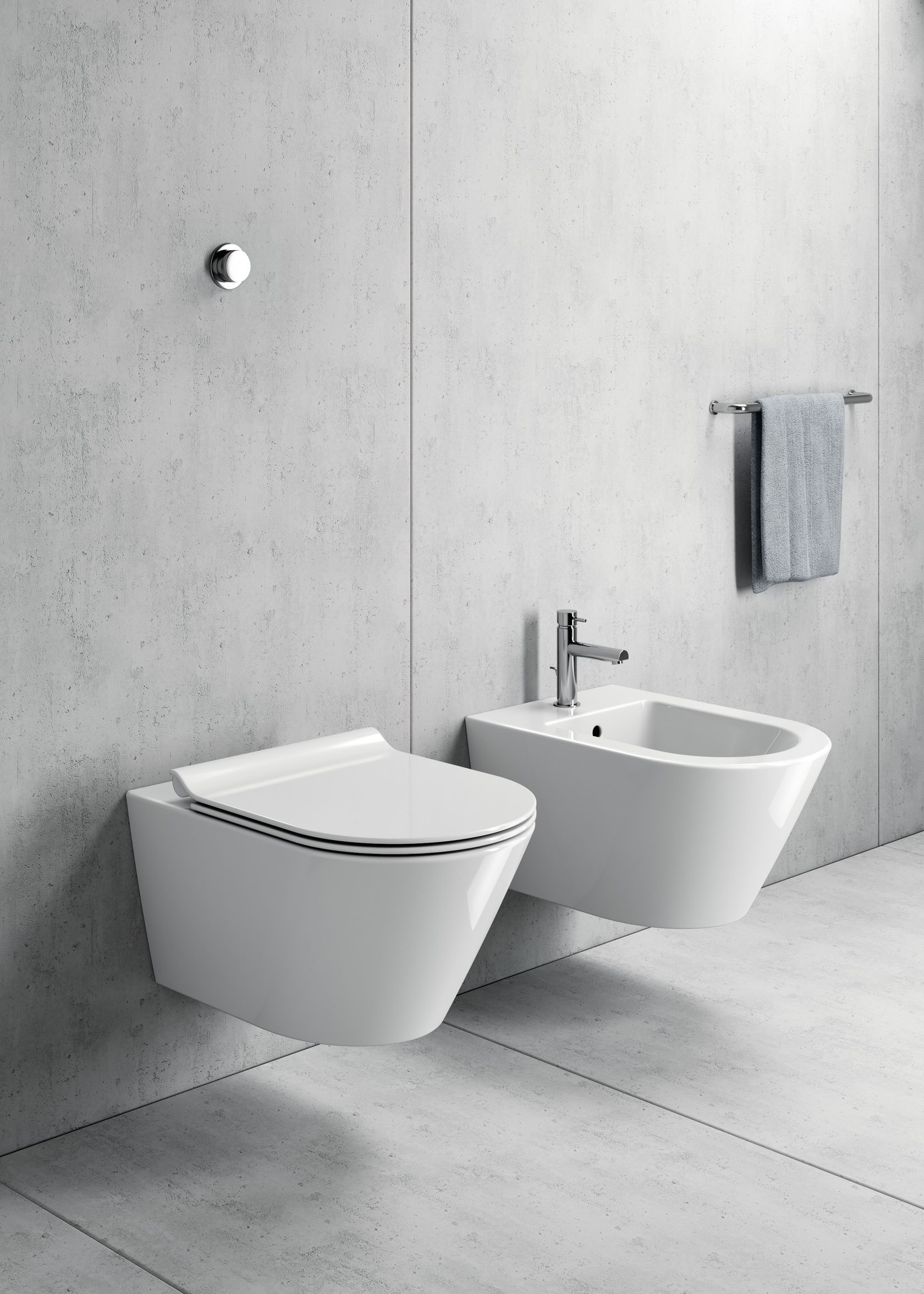 KUBE X 55/F | Toilet Wall-hung ceramic toilet By GSI ceramica