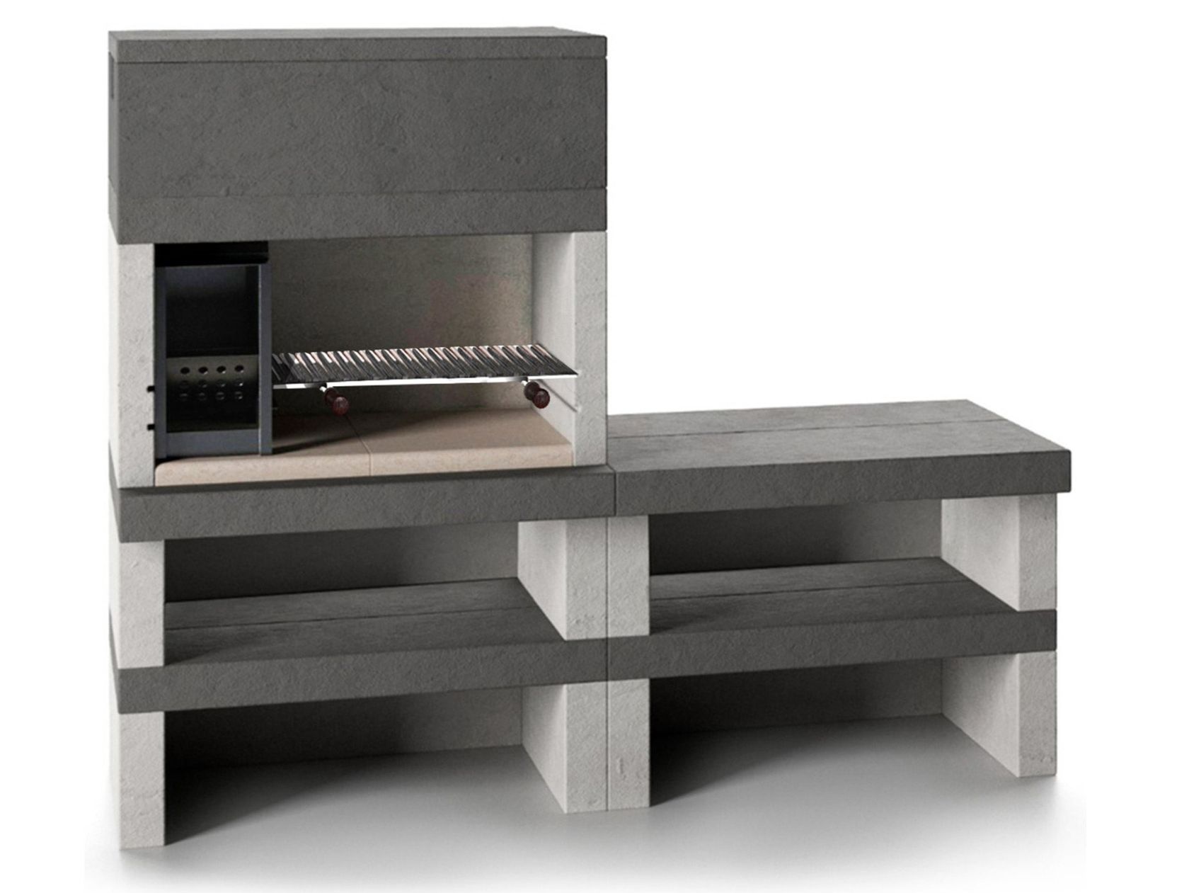 Wood-fired refractory ceramic barbecue KUBO 1 By Edilmark