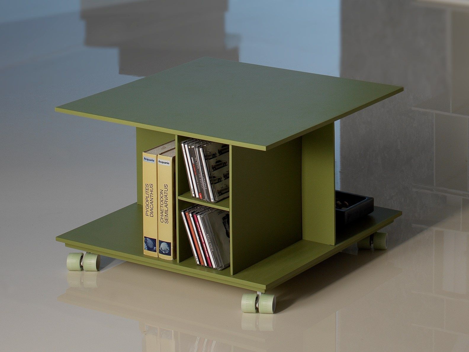 Open sectional lacquered MDF bookcase KUBO By IDEAS Group