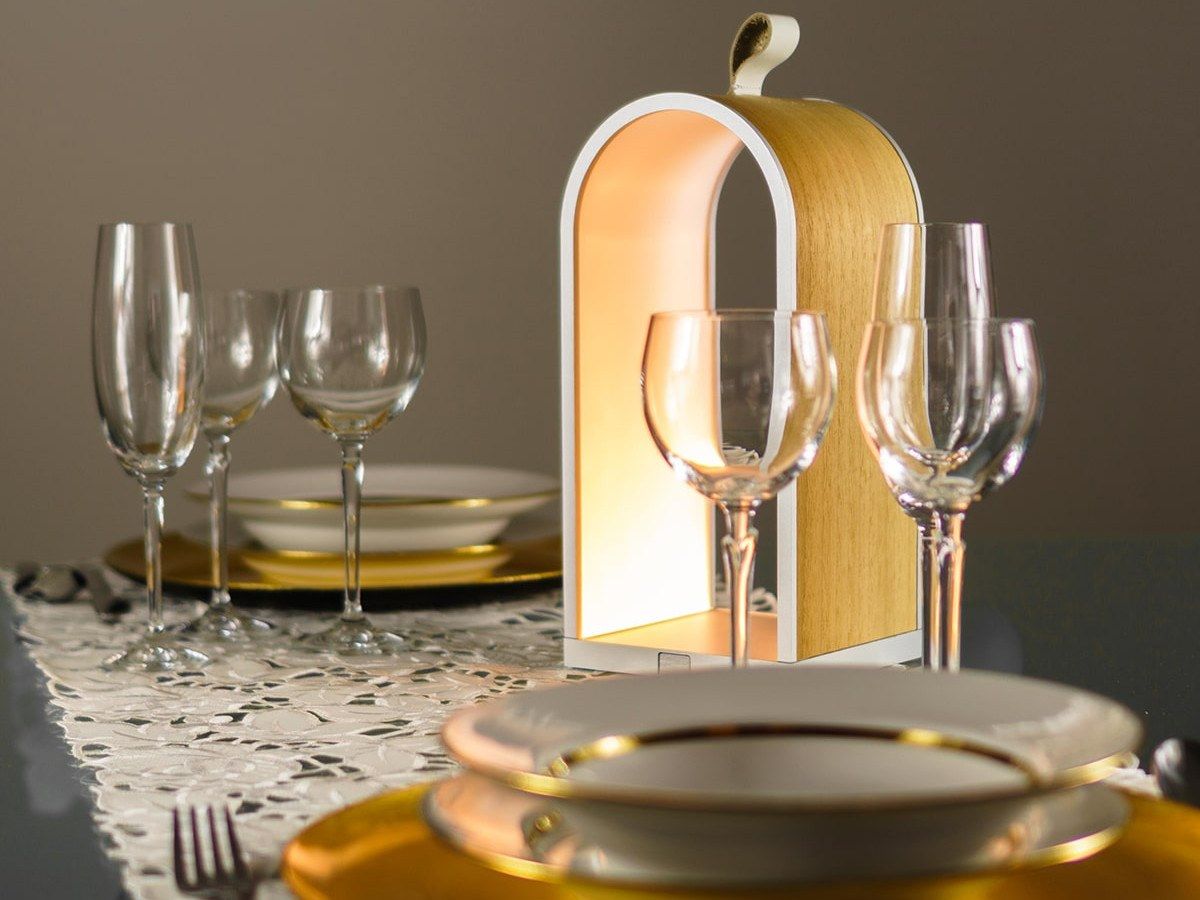 LED wooden table lamp with USB charging KYTA - LIGHT WOOD Kyta ...