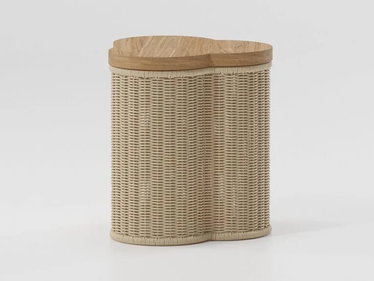 VIMINI Triangular synthetic fibre coffee table By Kettal | design Patricia Urquiola