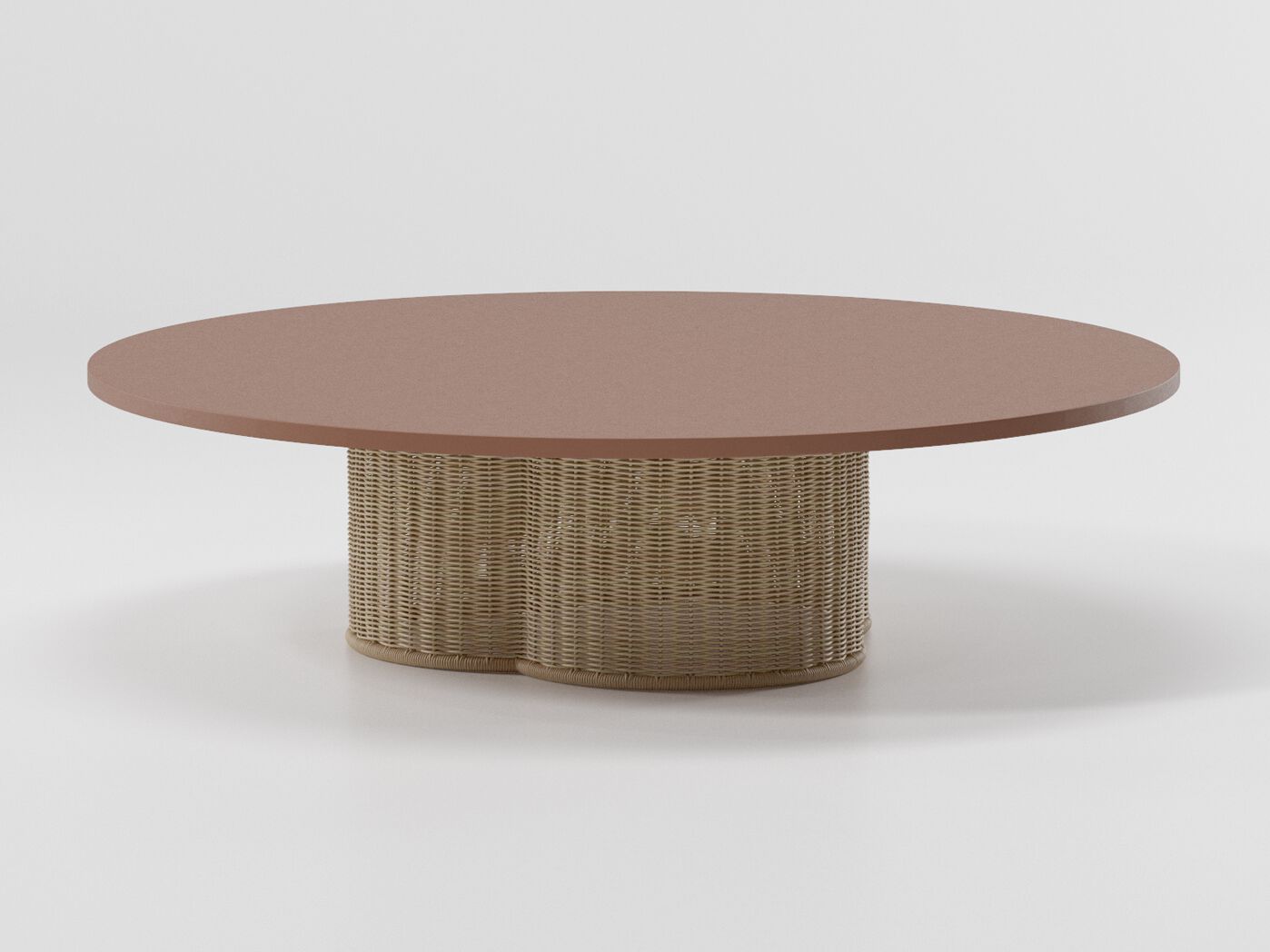 VIMINI Low round coffee table By Kettal | design Patricia Urquiola