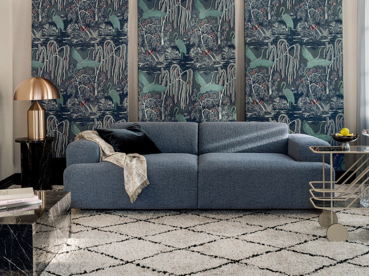 LAKEVIEW Embroidered cotton and viscose fabric By Zimmer + Rohde