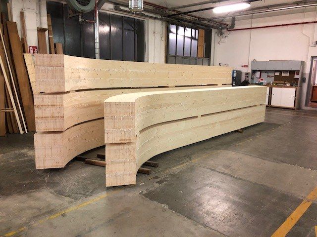 LAM curved beams Blockboard and lamellar laminboard By SPECIAL WOOD