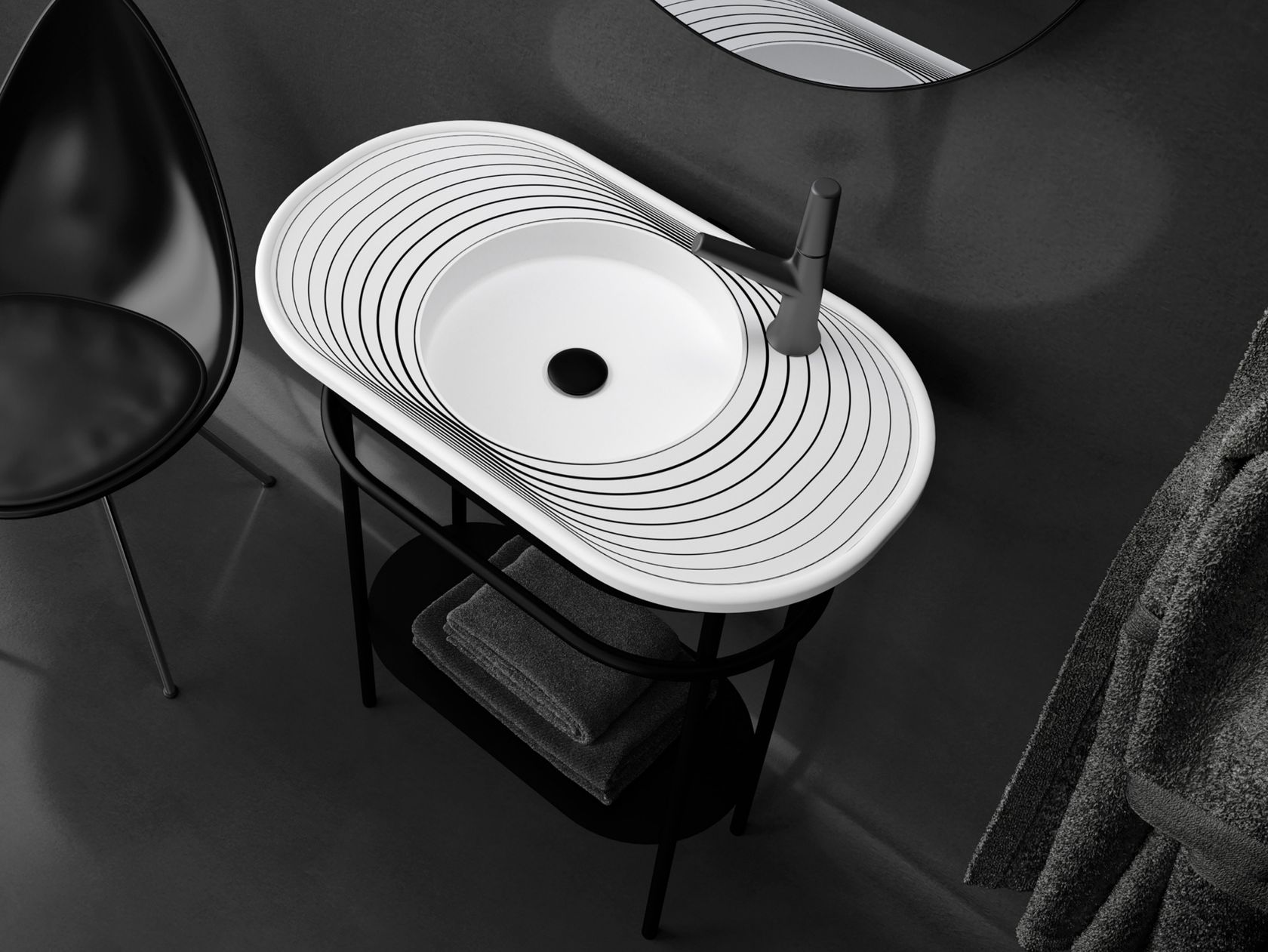 Consolle lavabo in Vetro Freddo® con porta asciugamani LAP PLUS By ...