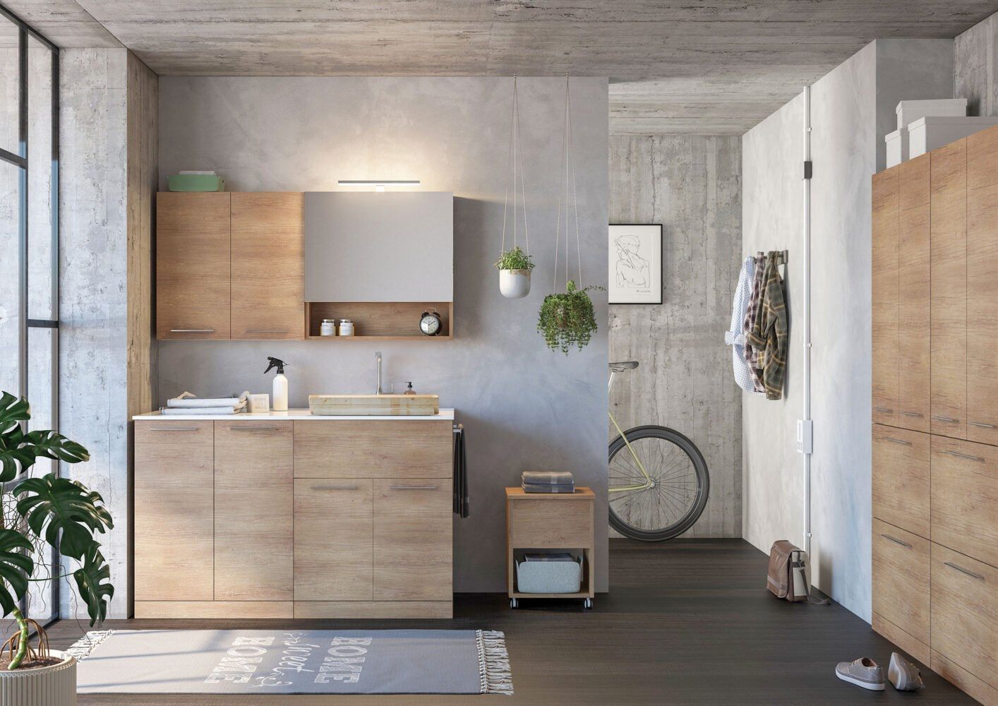 Wooden laundry room cabinet URBAN LAUNDRY 01 By LEGNOBAGNO