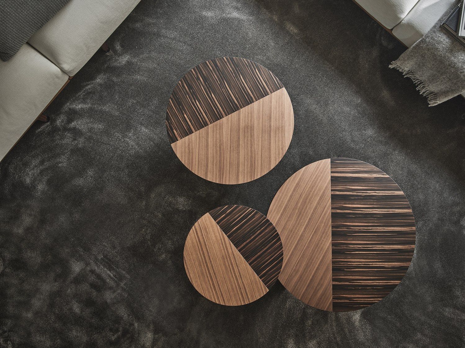 LEAF | Coffee table Round wooden coffee table By Porada | design ...