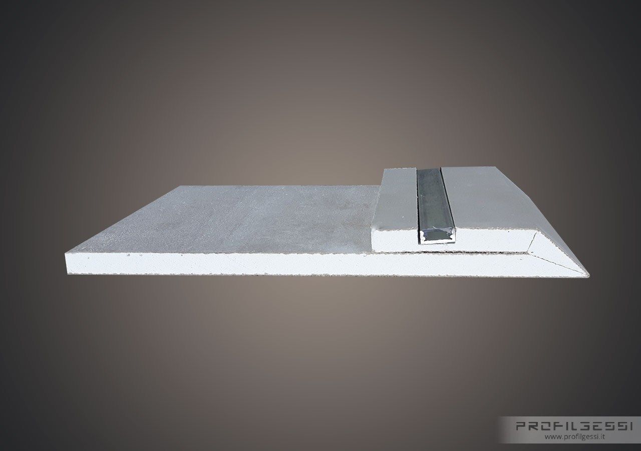 Ceiling mounted gypsum lighting profile LED 013 By Profilgessi