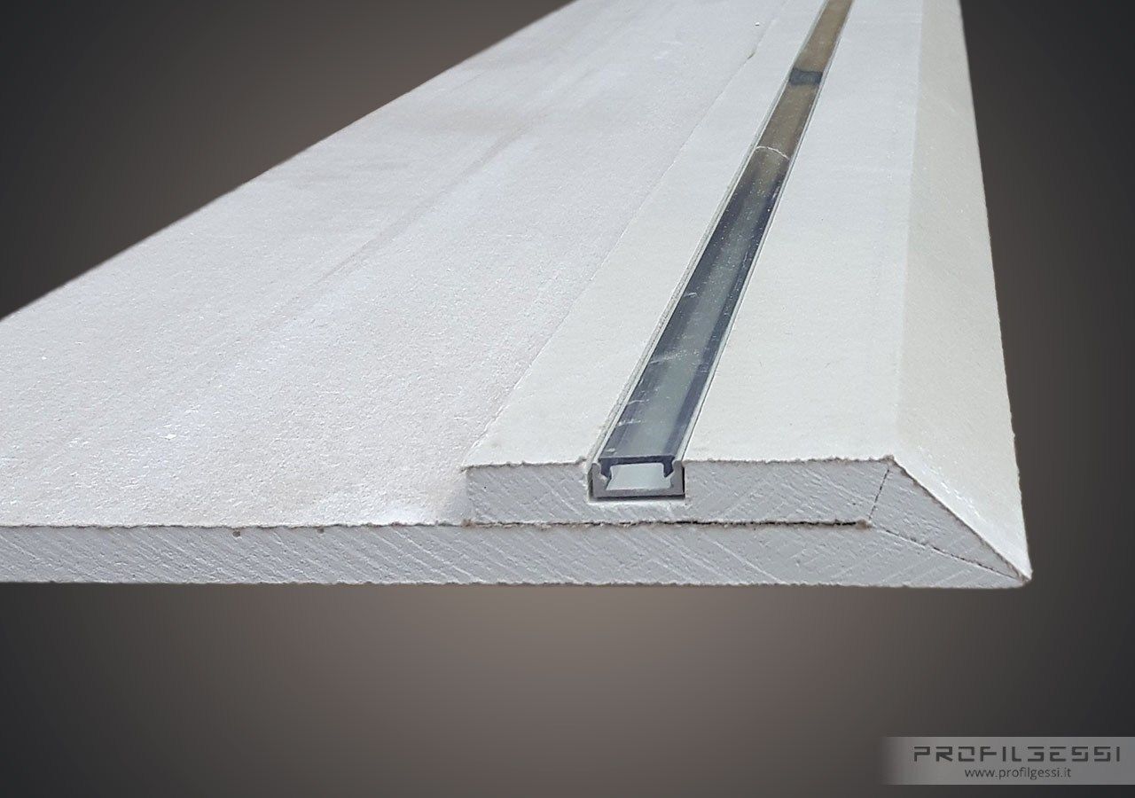 Ceiling mounted gypsum lighting profile LED 013 By Profilgessi