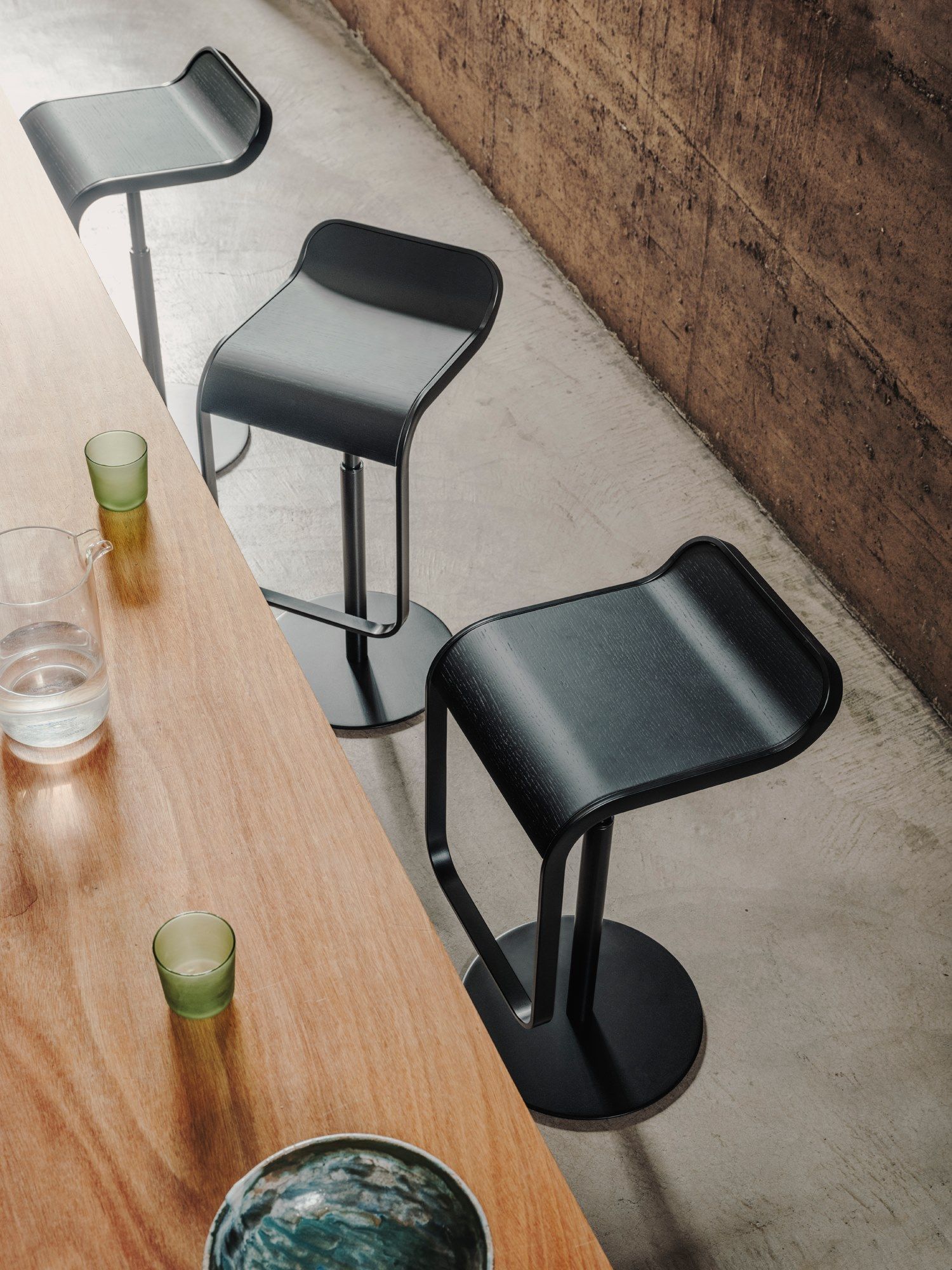 LEM High wooden stool By Lapalma