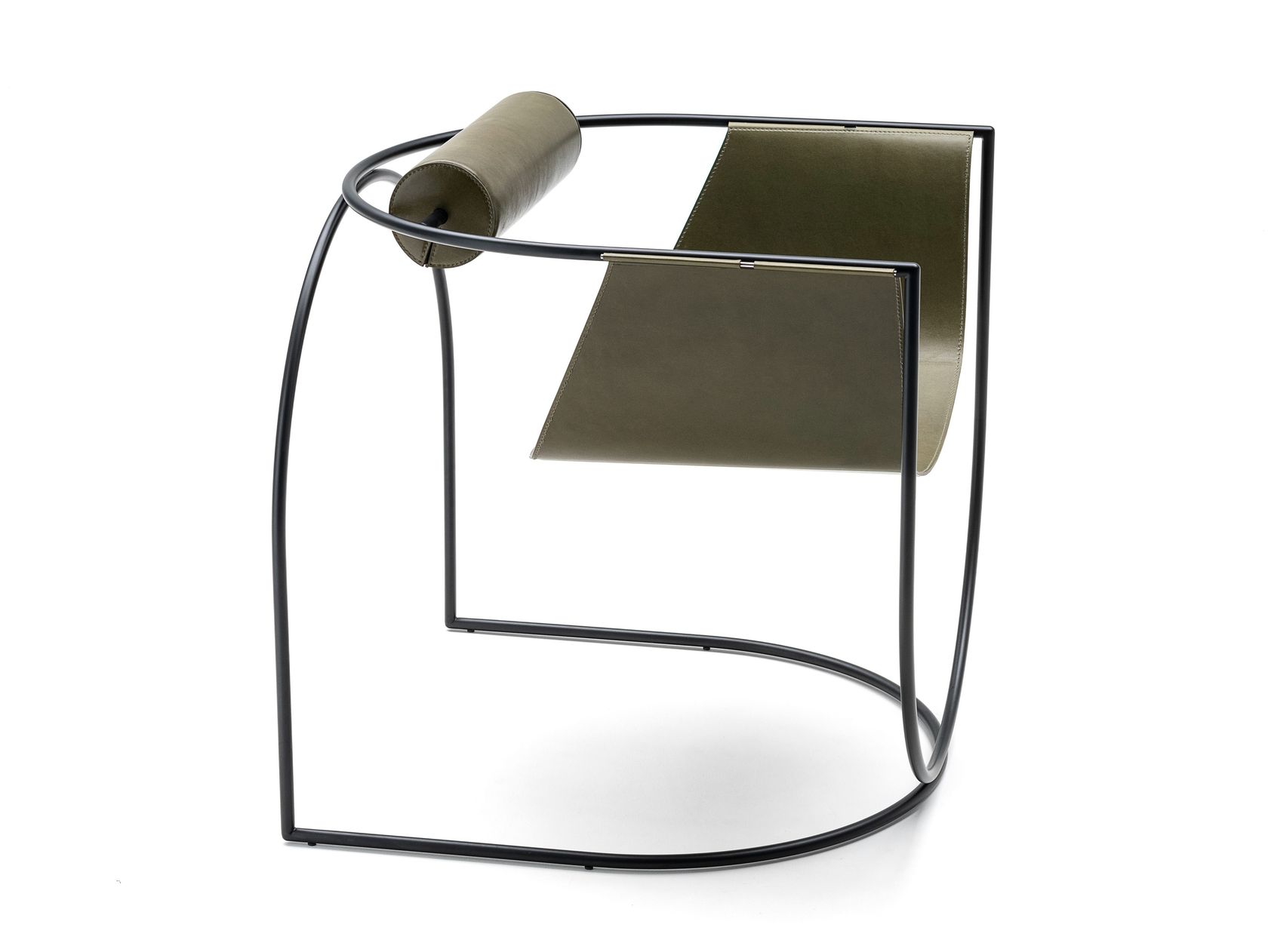 LEMNI Tanned leather armchair with armrests By Living Divani | design Marco Lavit