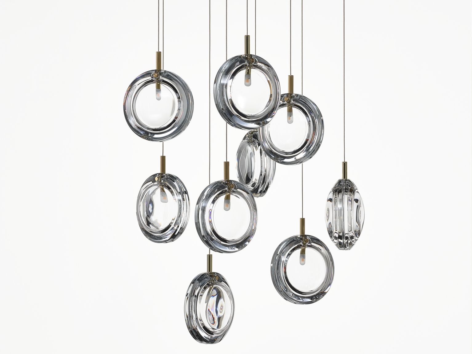 Crystal pendant lamp LENS By BOMMA design Studio deFORM