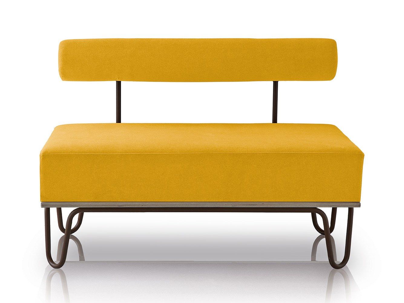 LESLIE Upholstered bench with back By Sedex | design G. Balestri, A. Pinori