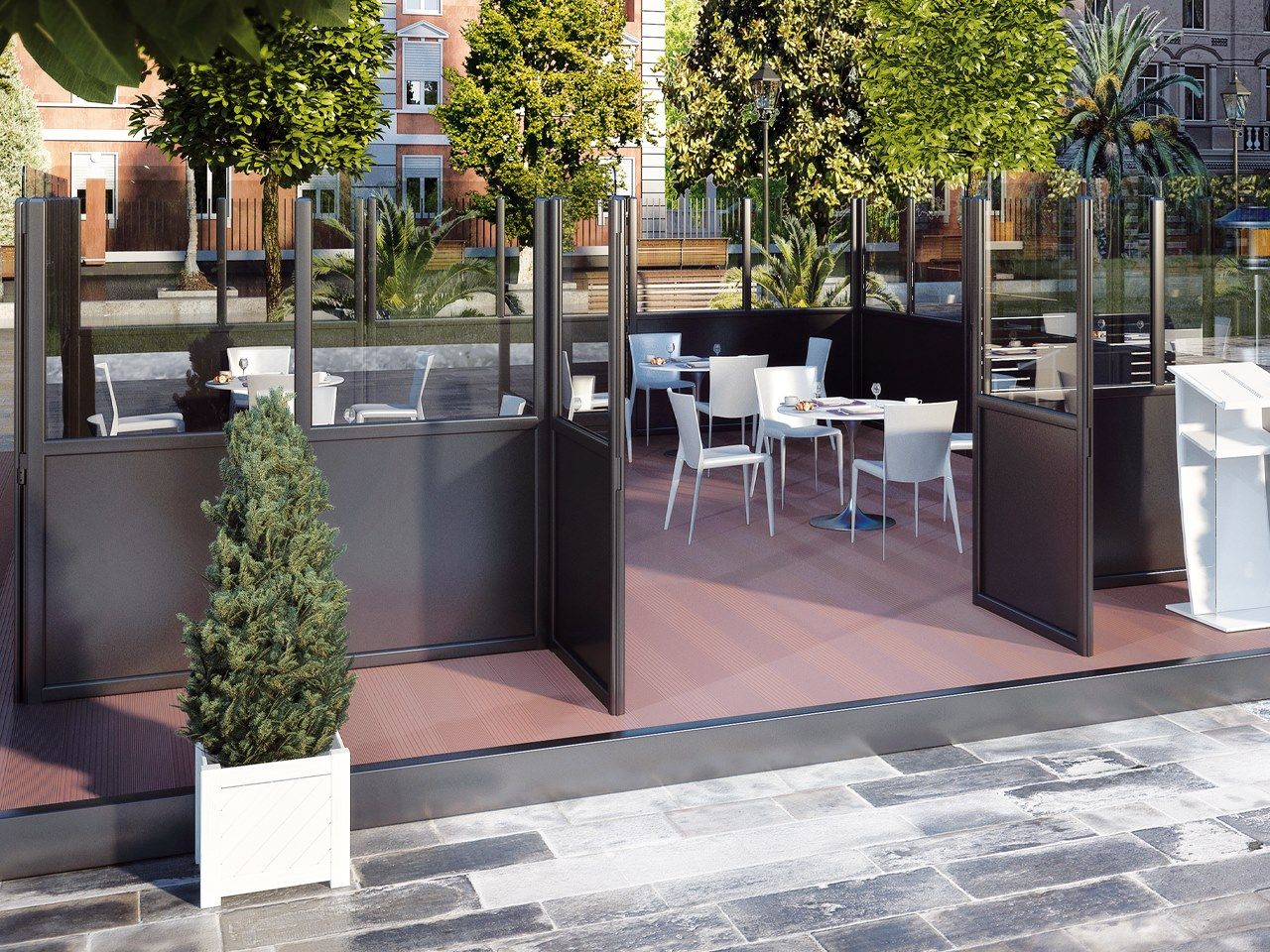 Wind screen for dehors LIBECCIO By DIRELLO