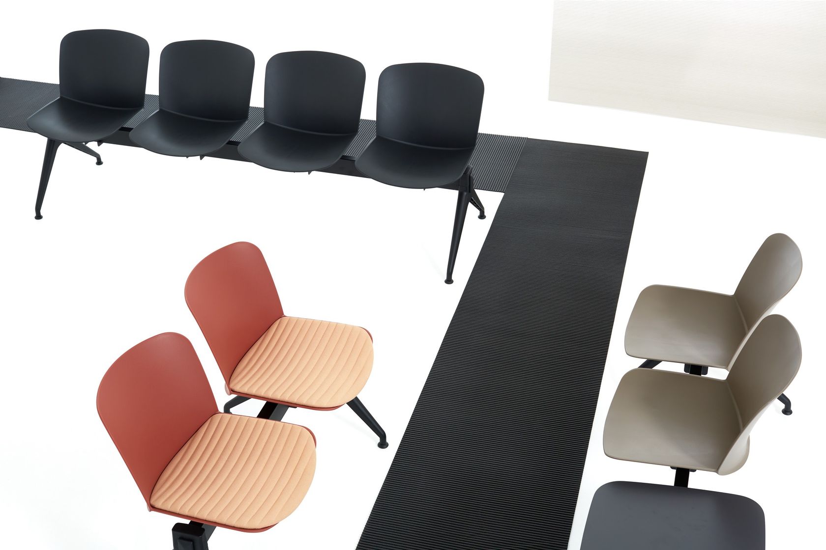 LIBERA BENCH Freestanding polypropylene beam seating By VAGHI | design ...