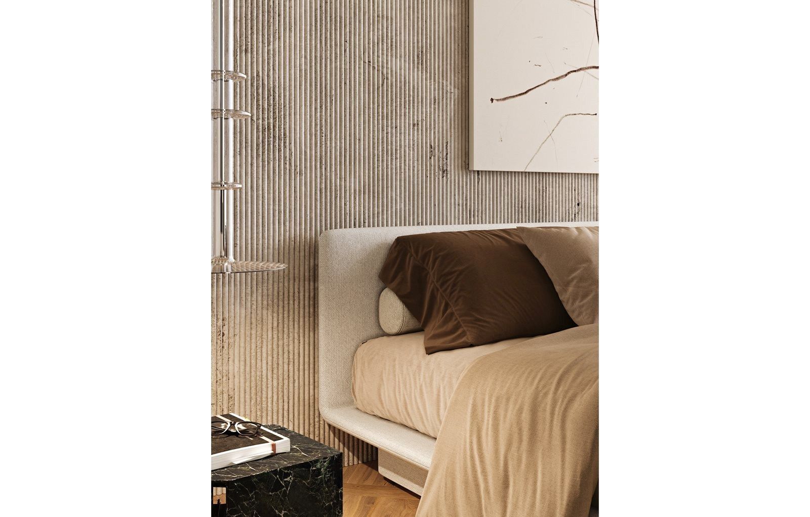 LILAS Fabric double bed with upholstered headboard By Gallotti&Radice ...