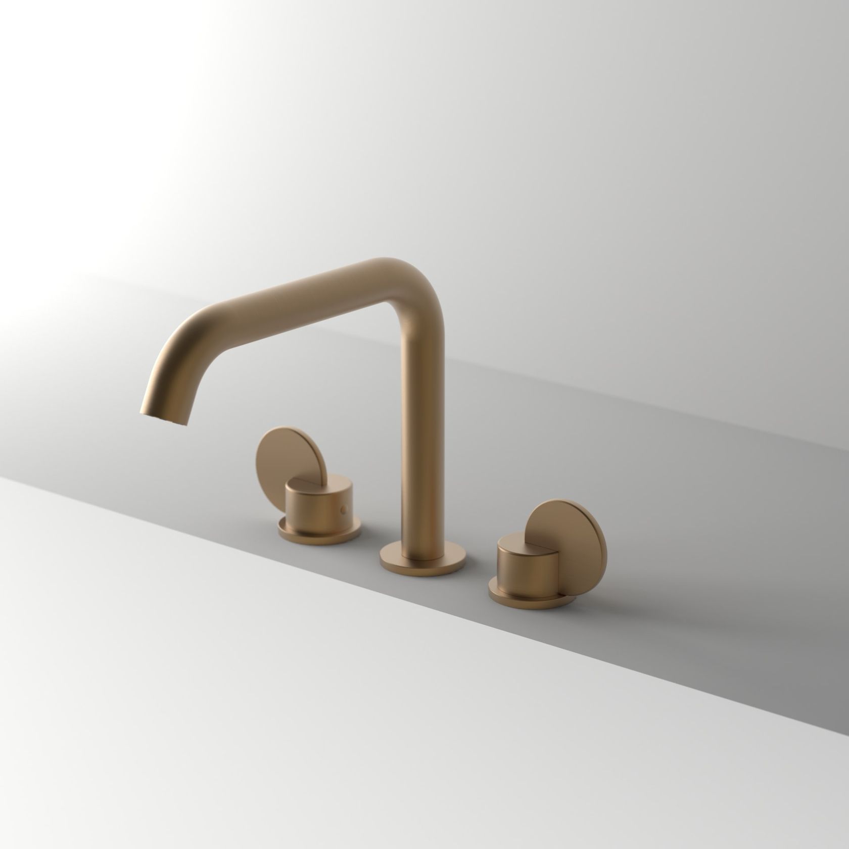 LIMÓN 3 hole countertop brass washbasin tap By Agape | design Patricia ...