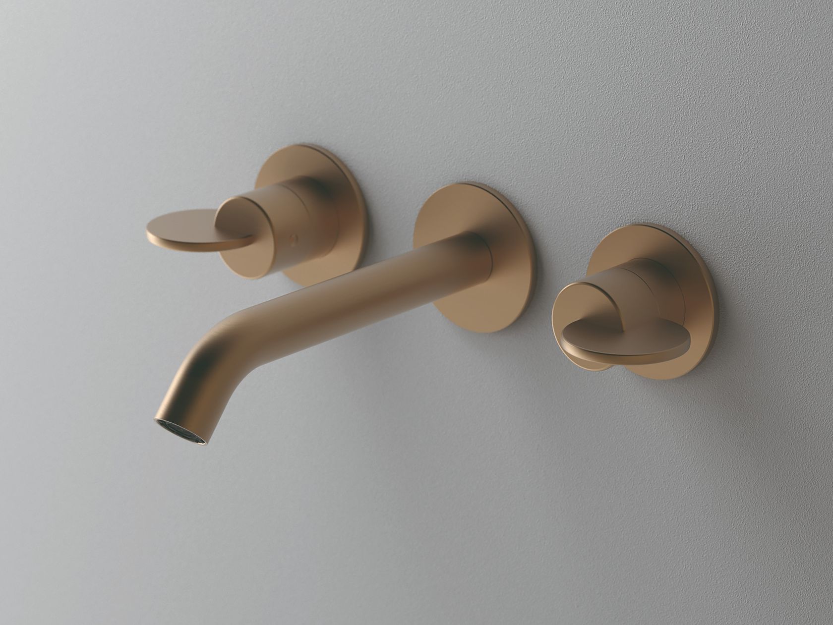 LIMÓN 3 hole wall-mounted brass washbasin tap By Agape | design ...