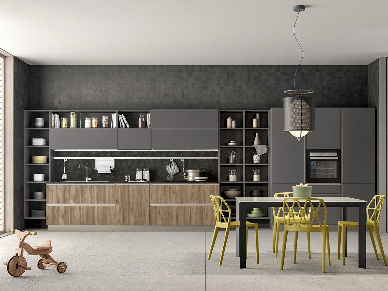 Custom melamine-faced chipboard kitchen LINEA By Colombini Casa
