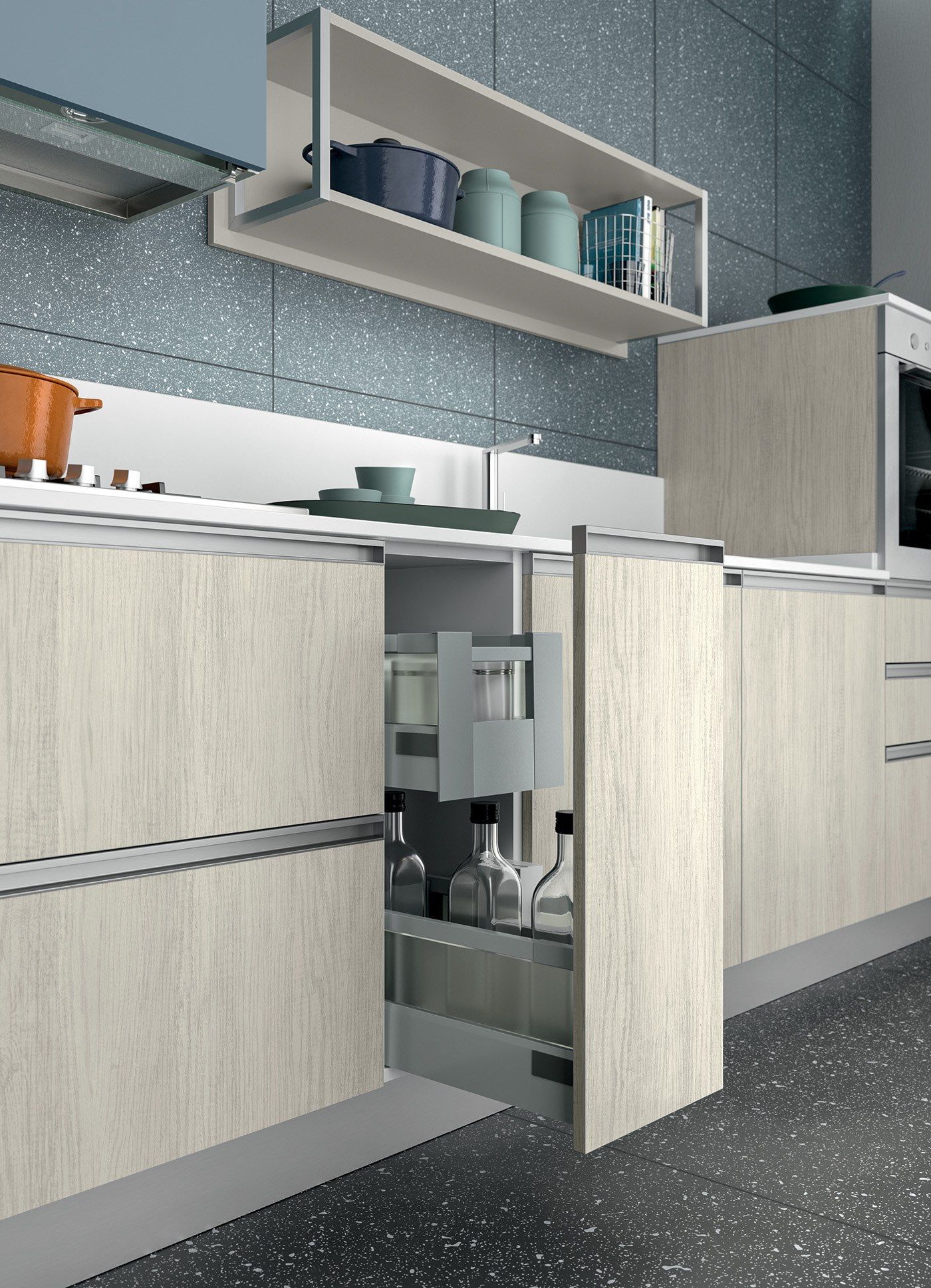 Custom melamine-faced chipboard kitchen LINEA By Colombini Casa
