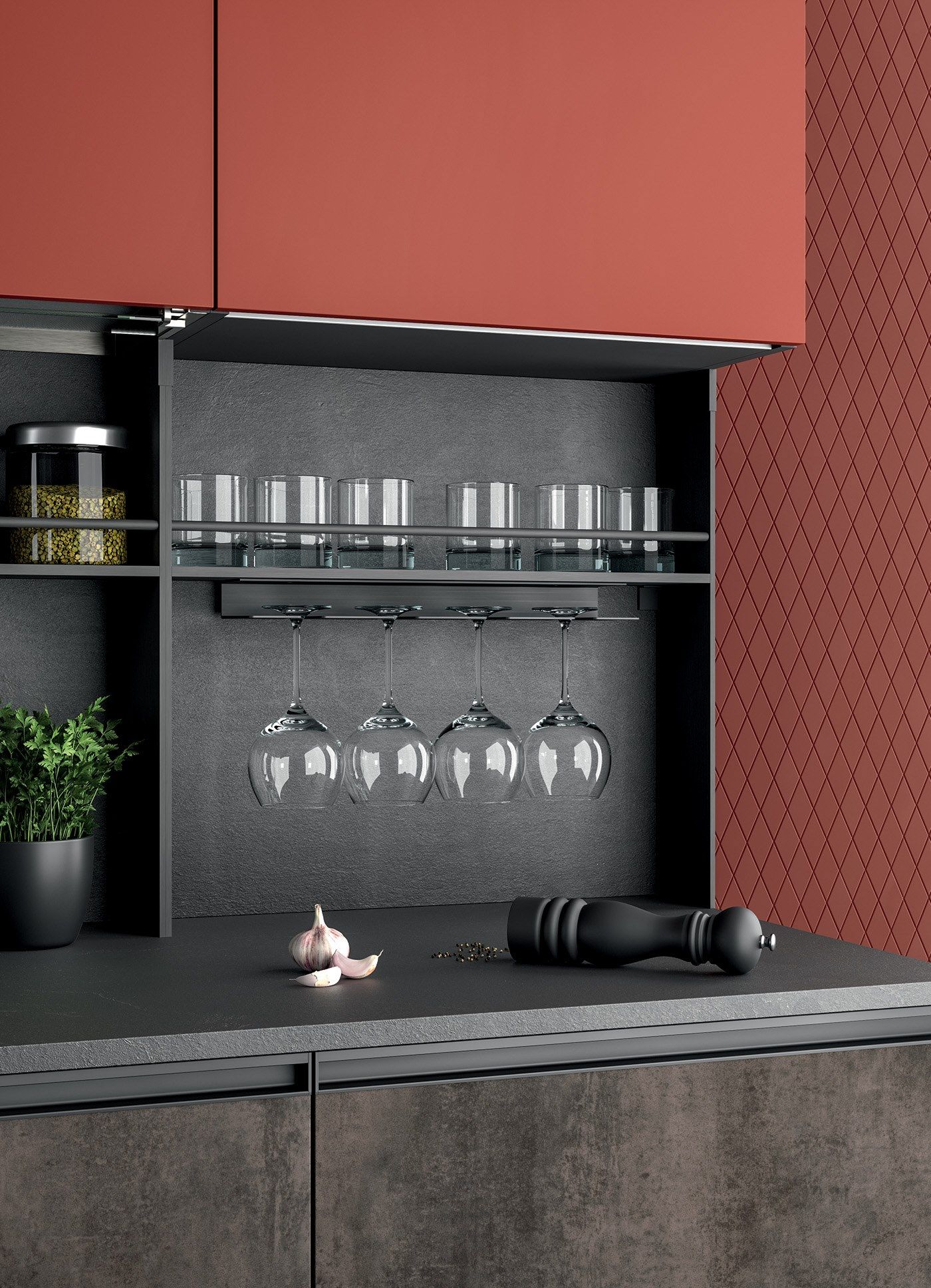 Custom melamine-faced chipboard kitchen LINEA By Colombini Casa