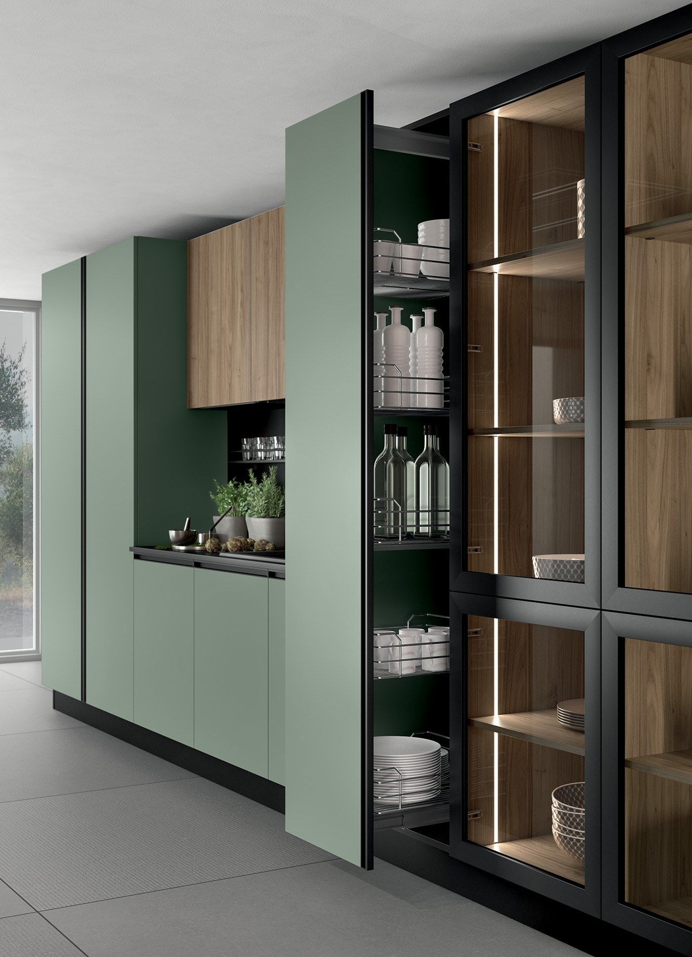 Custom melamine-faced chipboard kitchen LINEA By Colombini Casa