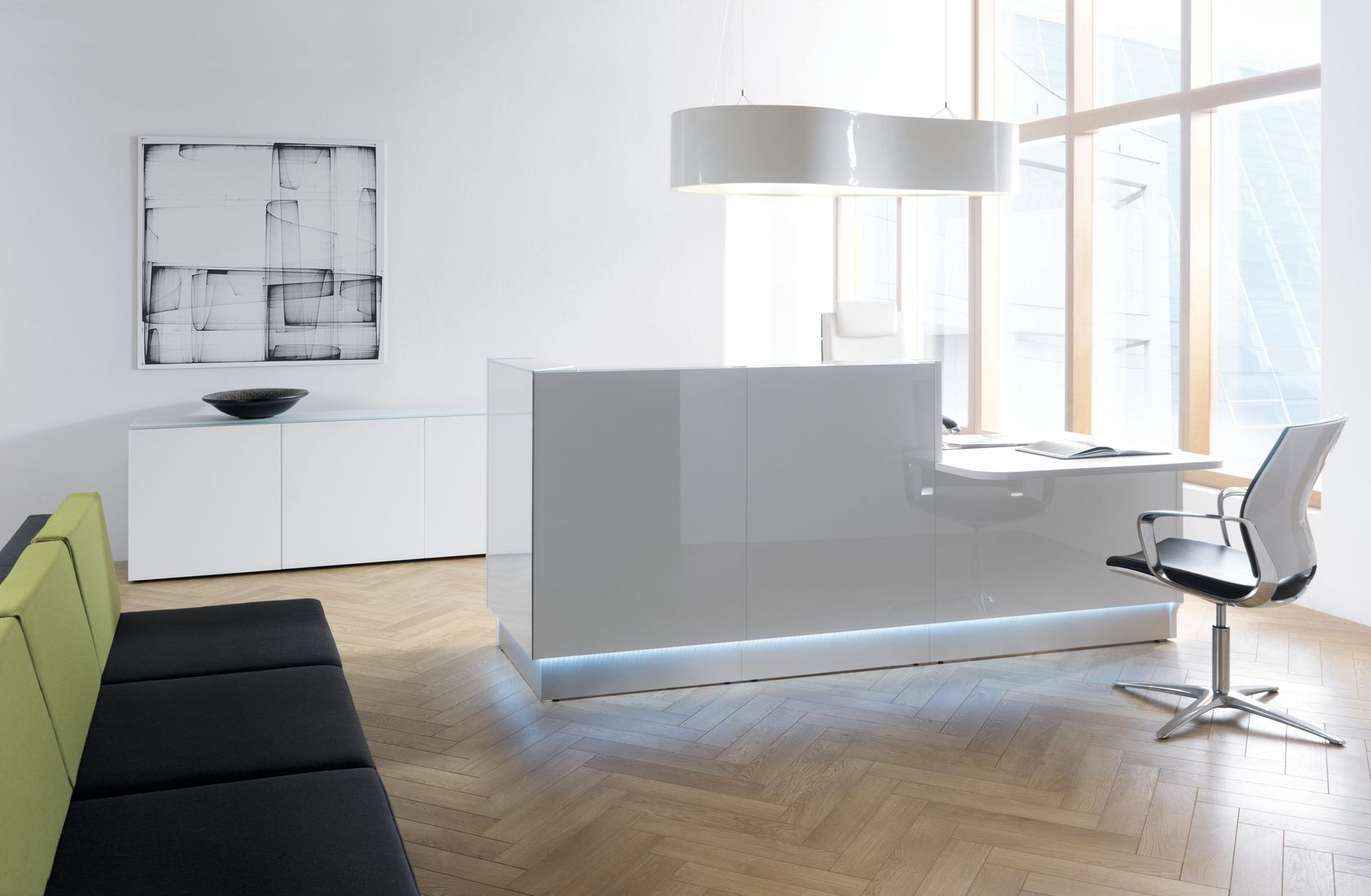 LINEA | Banco reception per ufficio con illuminazione By MDD