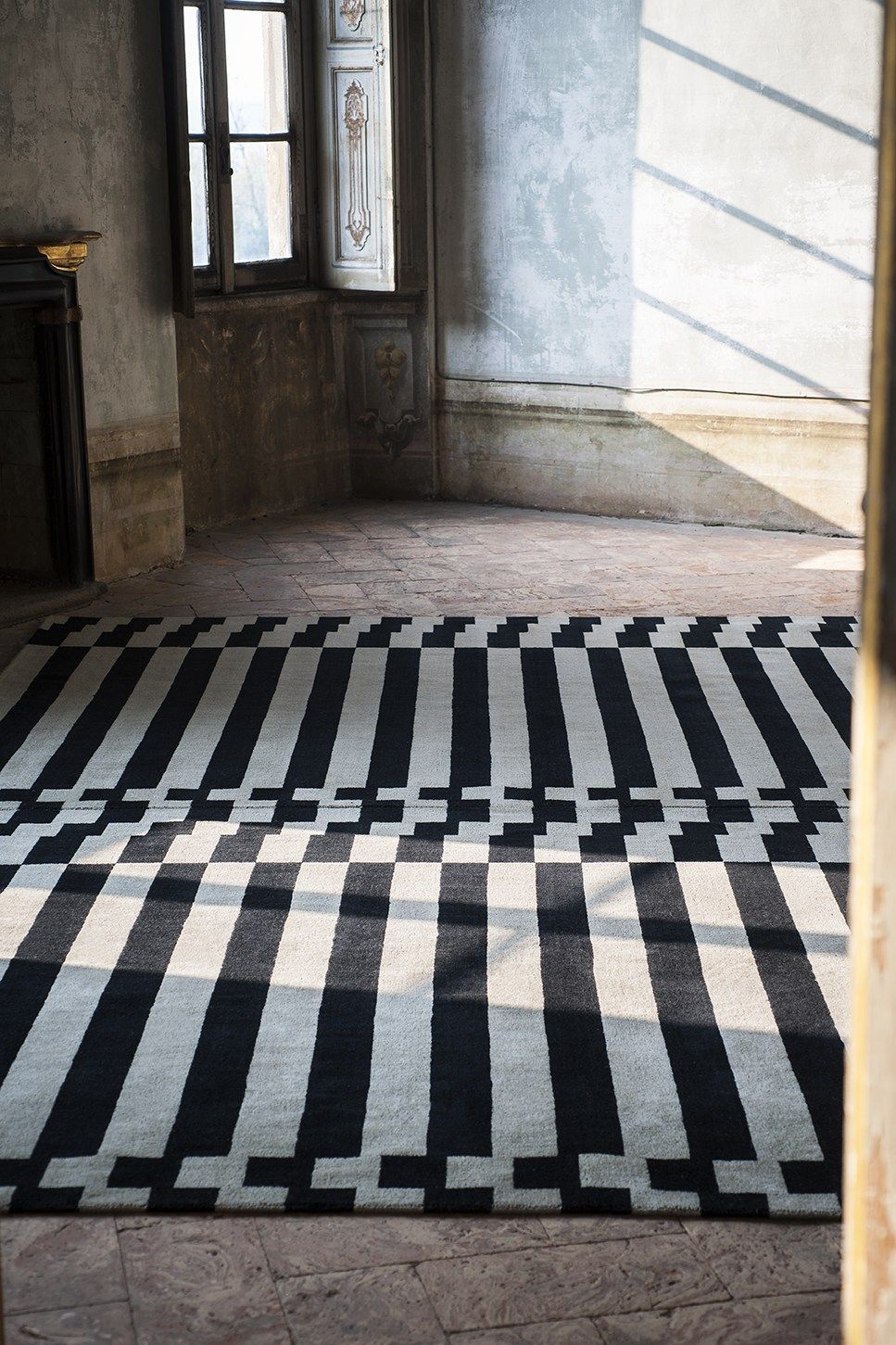 Rectangular striped rug LINEA By Tacchini Edizioni design Maria ...