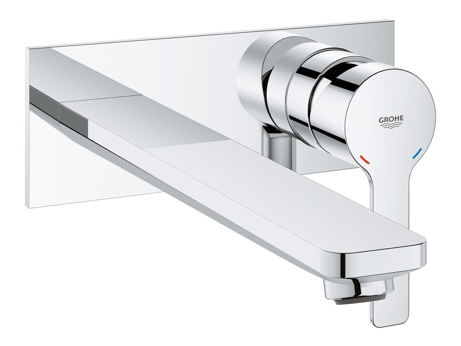 LINEARE NEW Wall-mounted washbasin mixer with plate By Grohe