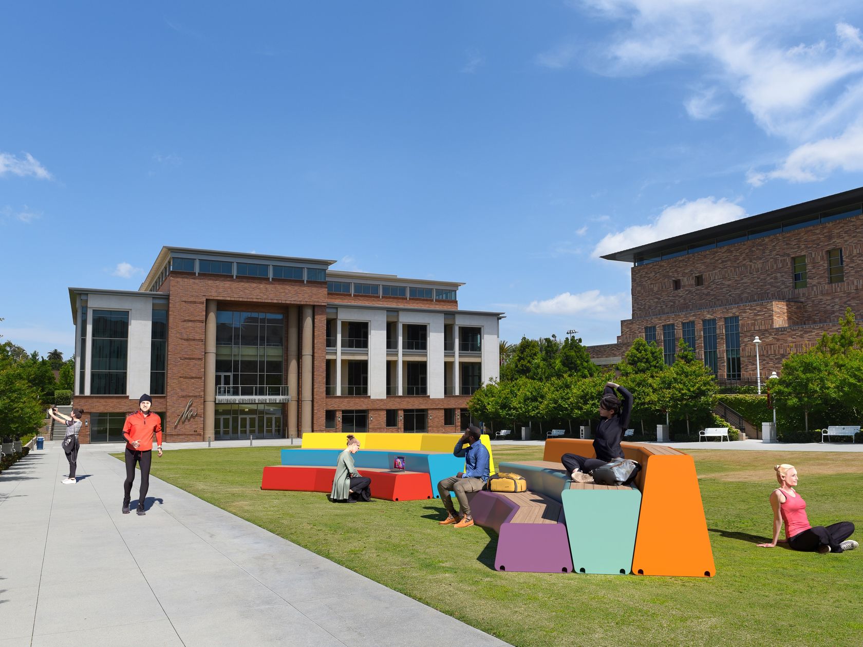 Modular steel and wood amphitheater LINGOTTO By Punto Design design ...