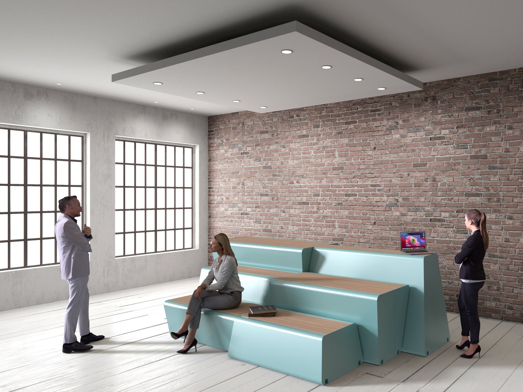 Modular steel and wood amphitheater LINGOTTO By Punto Design design ...