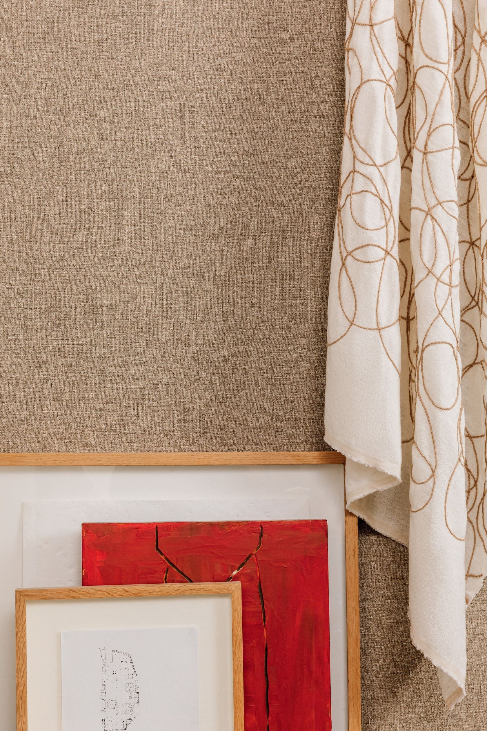 LINS BRODÉS - LIN Wallpaper By Élitis