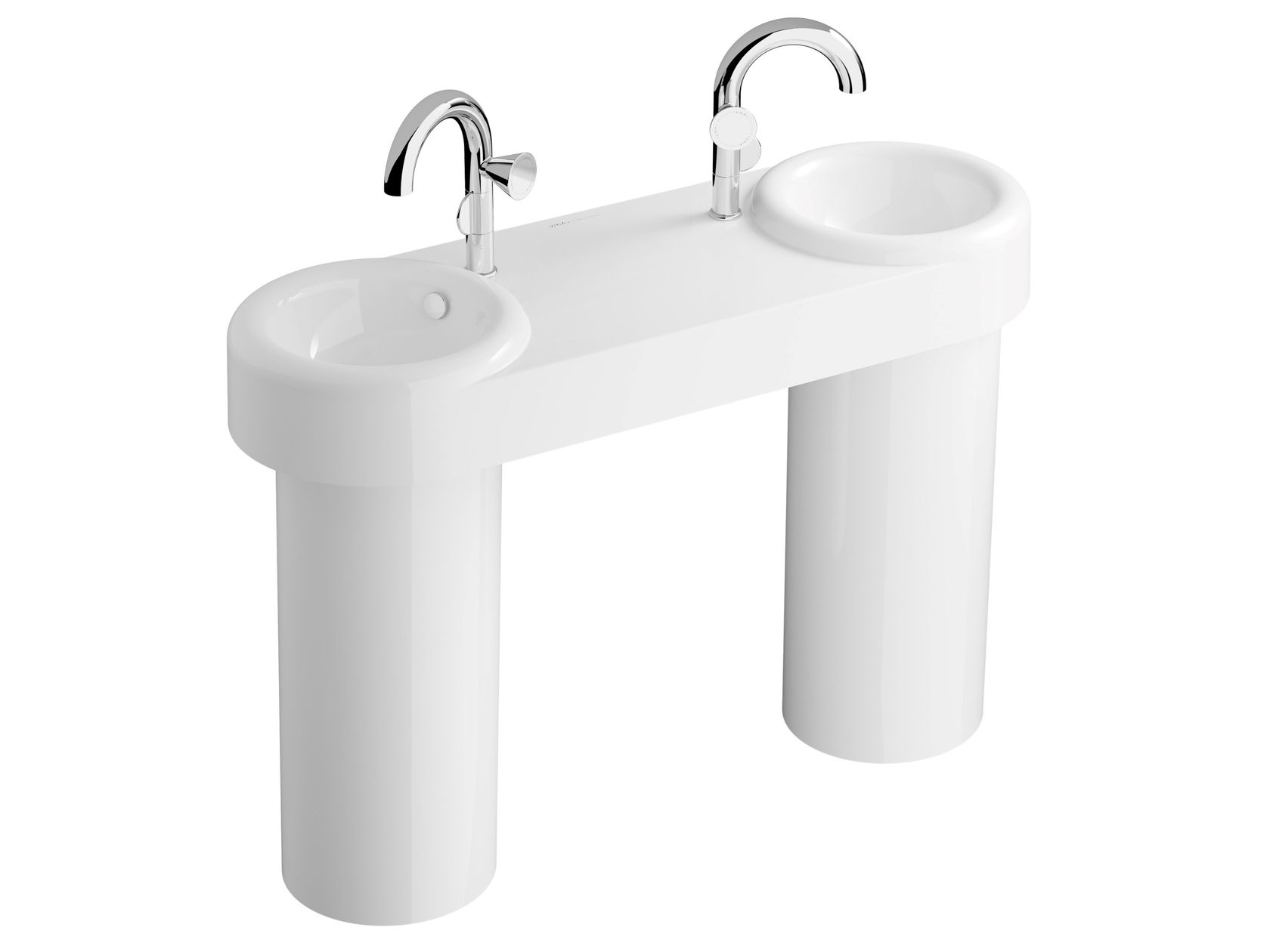 LIQUID Double round pedestal ceramic washbasin By VitrA Bathrooms ...