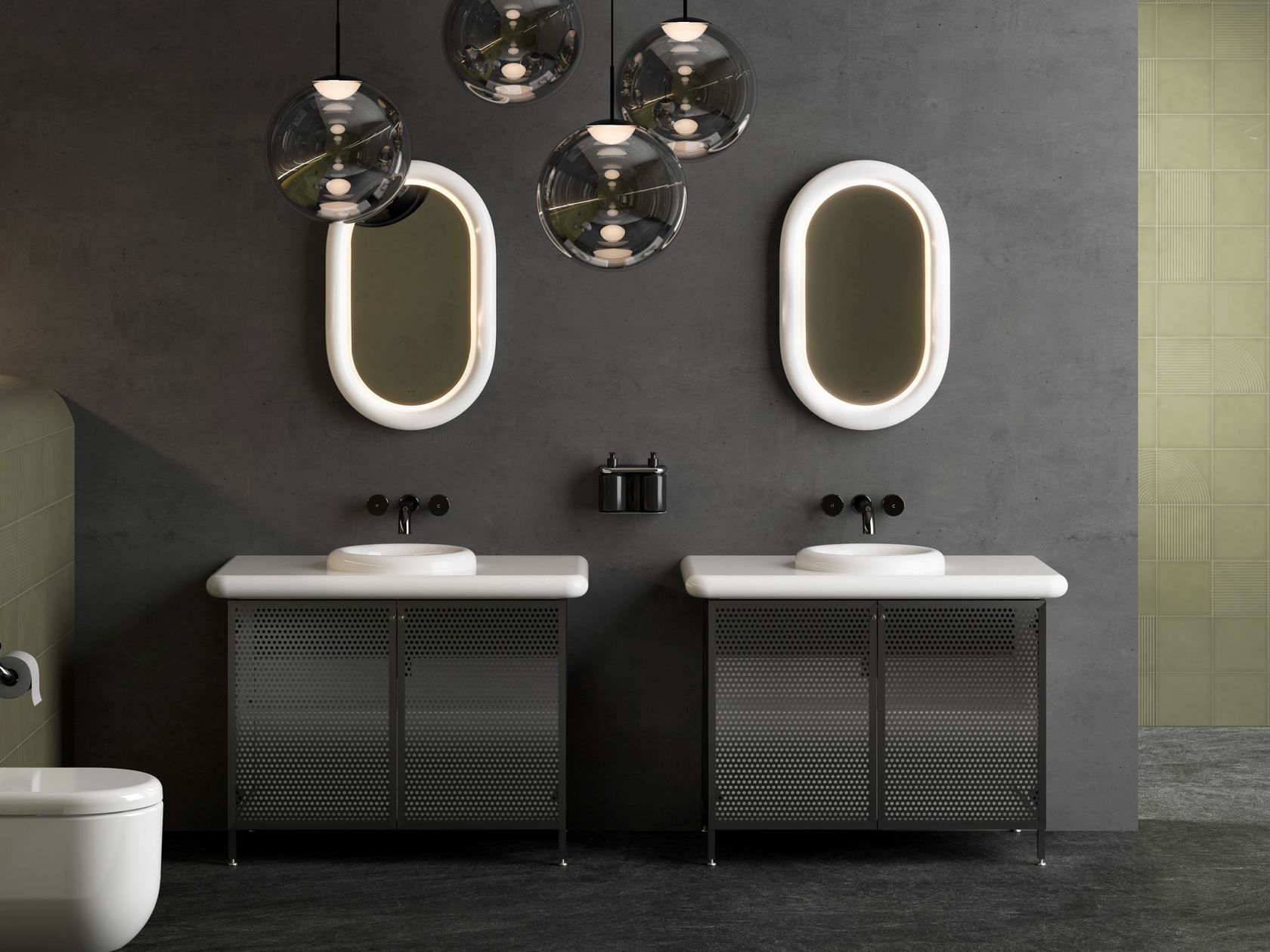 LIQUID Floor-standing single vanity unit with integrated washbasin By ...
