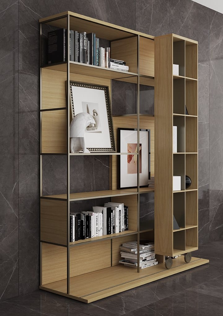 LITERATURA SELECTION Open MDF bookcase with casters By Punt | design ...