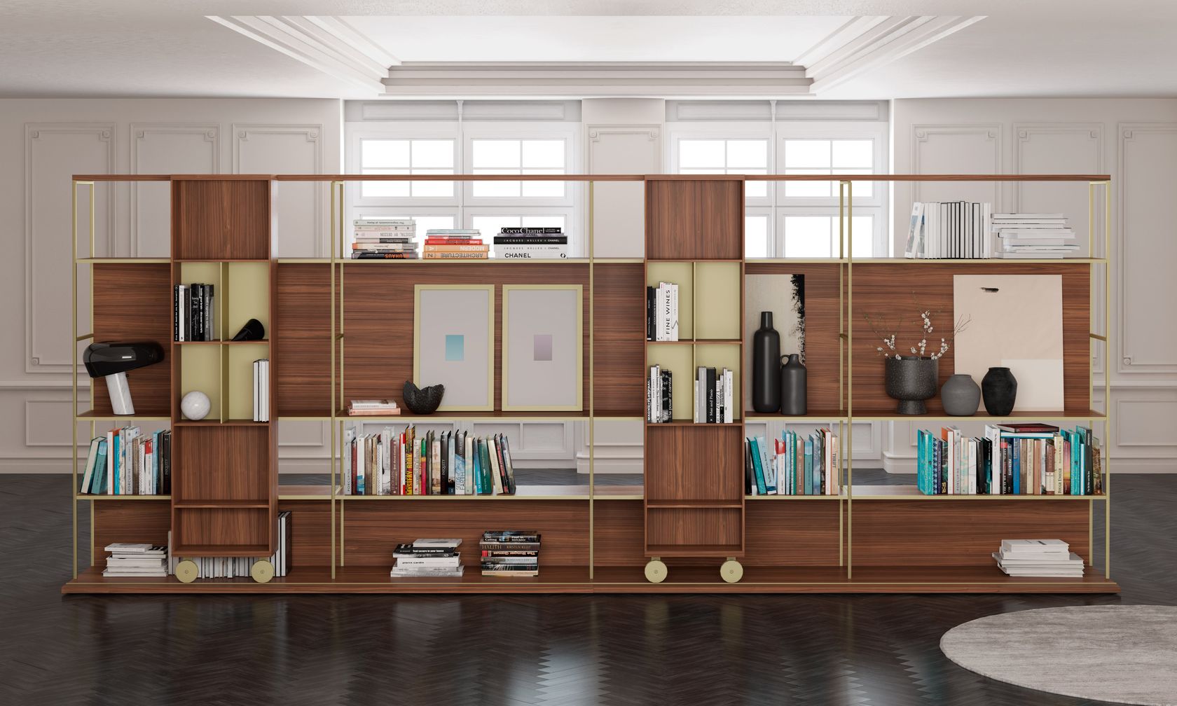 LITERATURA SELECTION Open MDF bookcase with casters By Punt | design ...