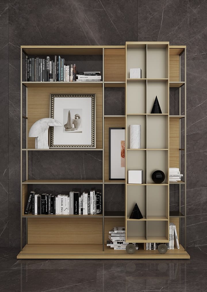 LITERATURA SELECTION Open MDF bookcase with casters By Punt | design ...