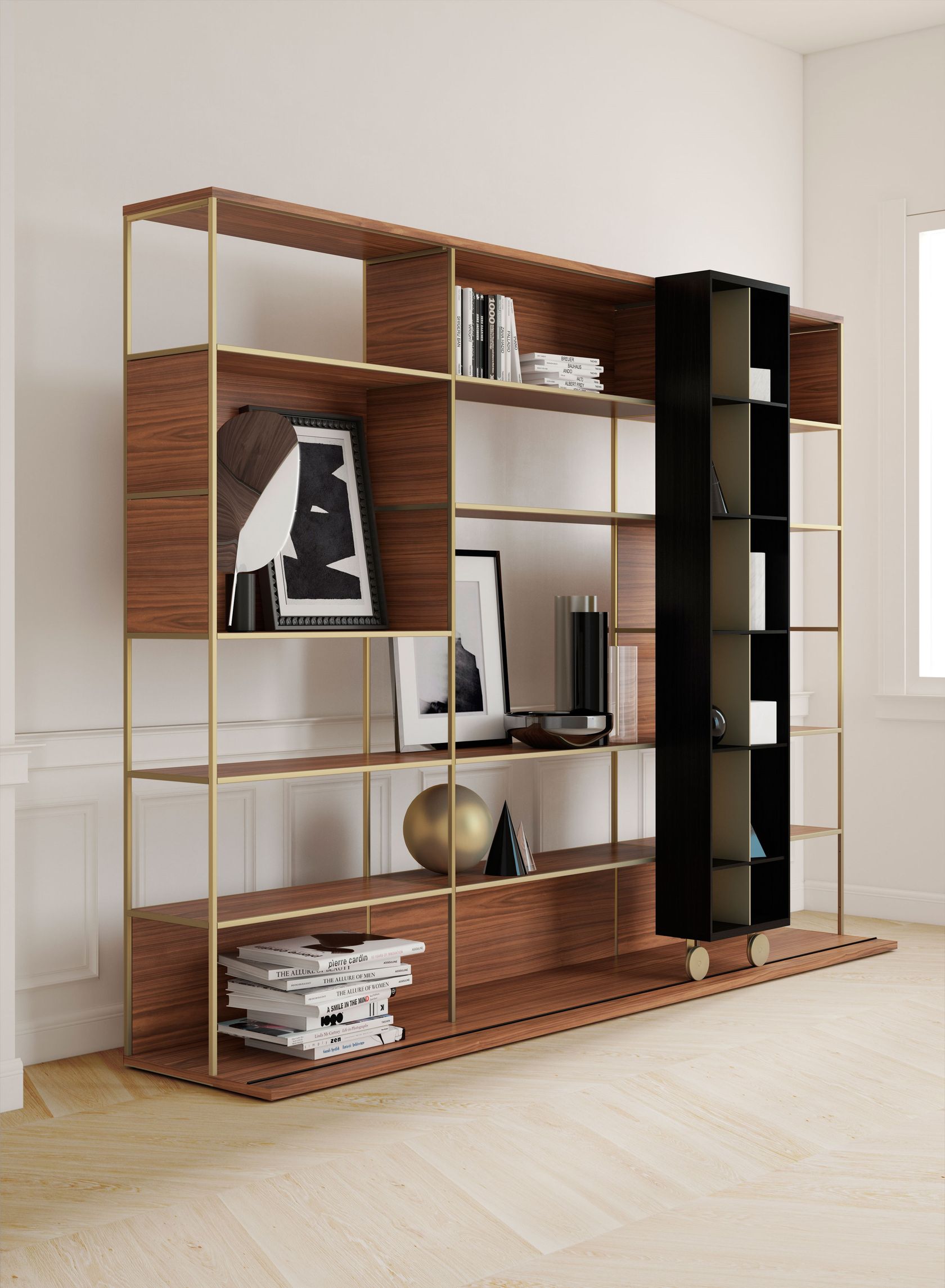 LITERATURA SELECTION Open MDF bookcase with casters By Punt | design ...