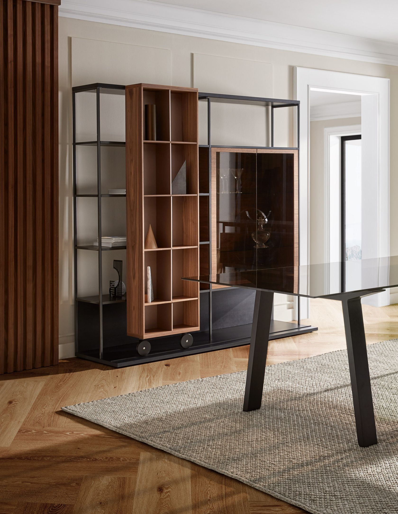 LITERATURA SELECTION Open MDF bookcase with casters By Punt | design ...