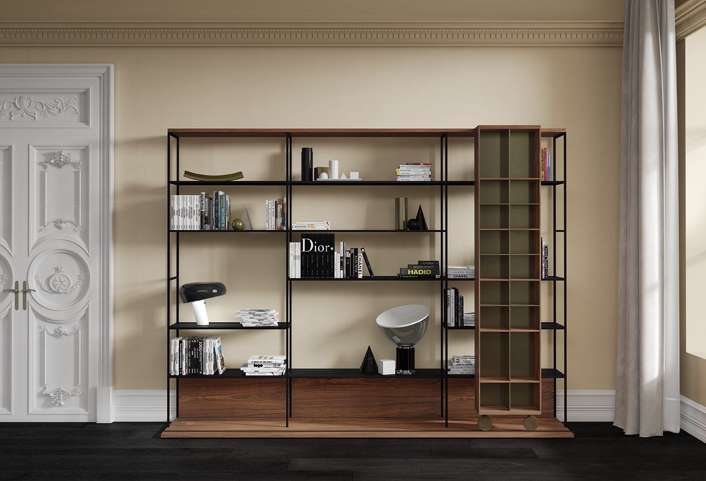 LITERATURA SELECTION Open MDF bookcase with casters By Punt | design ...