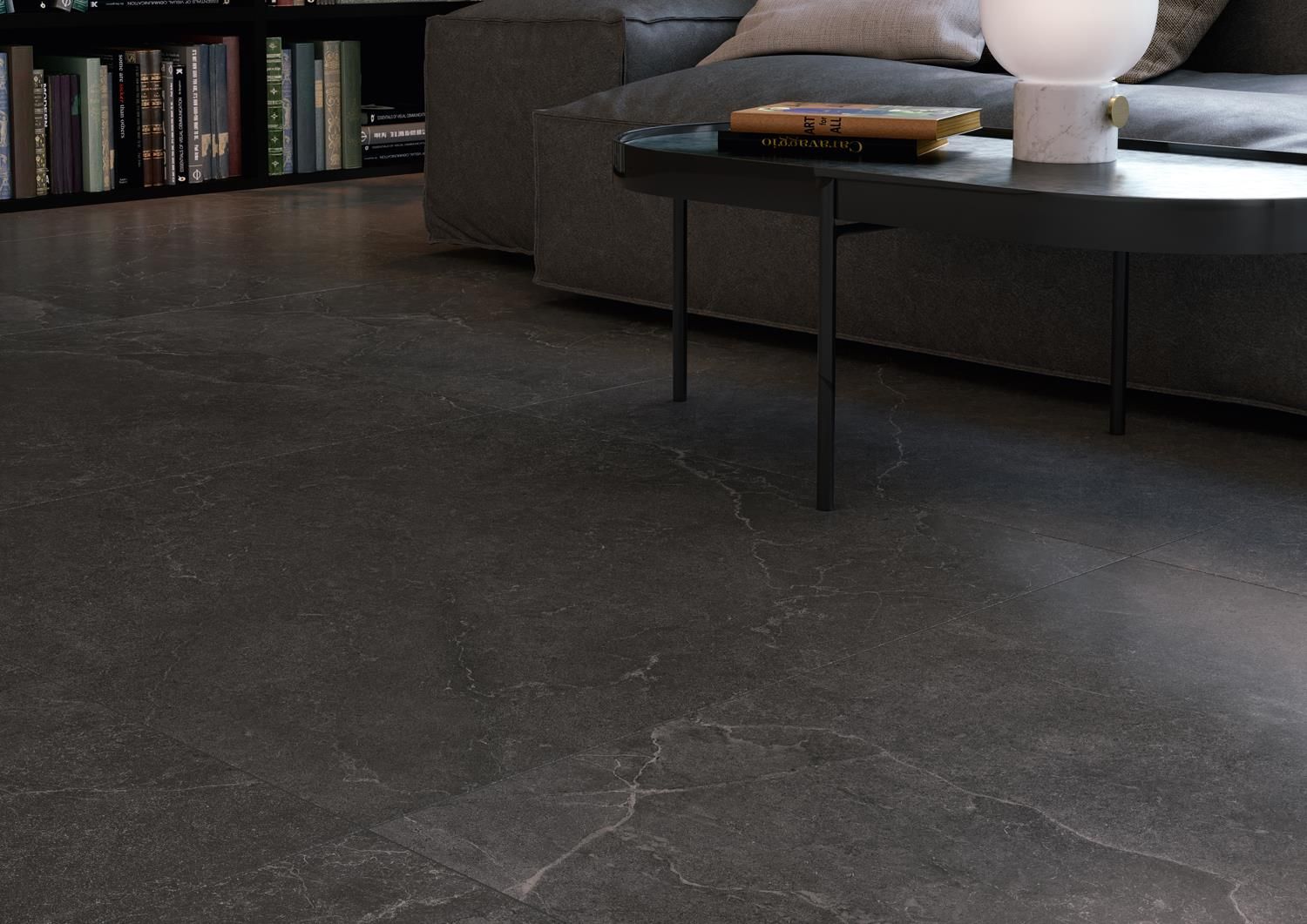 Porcelain stoneware wall/floor tiles with stone effect LITHOS CARBON ...