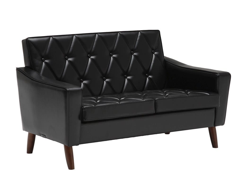 LOBBY | Leather small sofa Tufted vinyl leather small sofa By KARIMOKU
