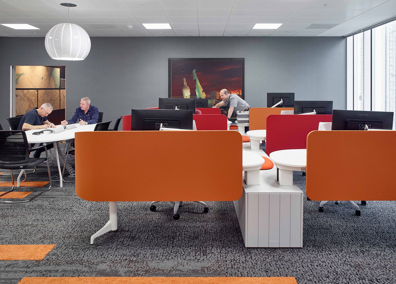 Height-adjustable sectional office desk with shelves LOCALE | Office ...