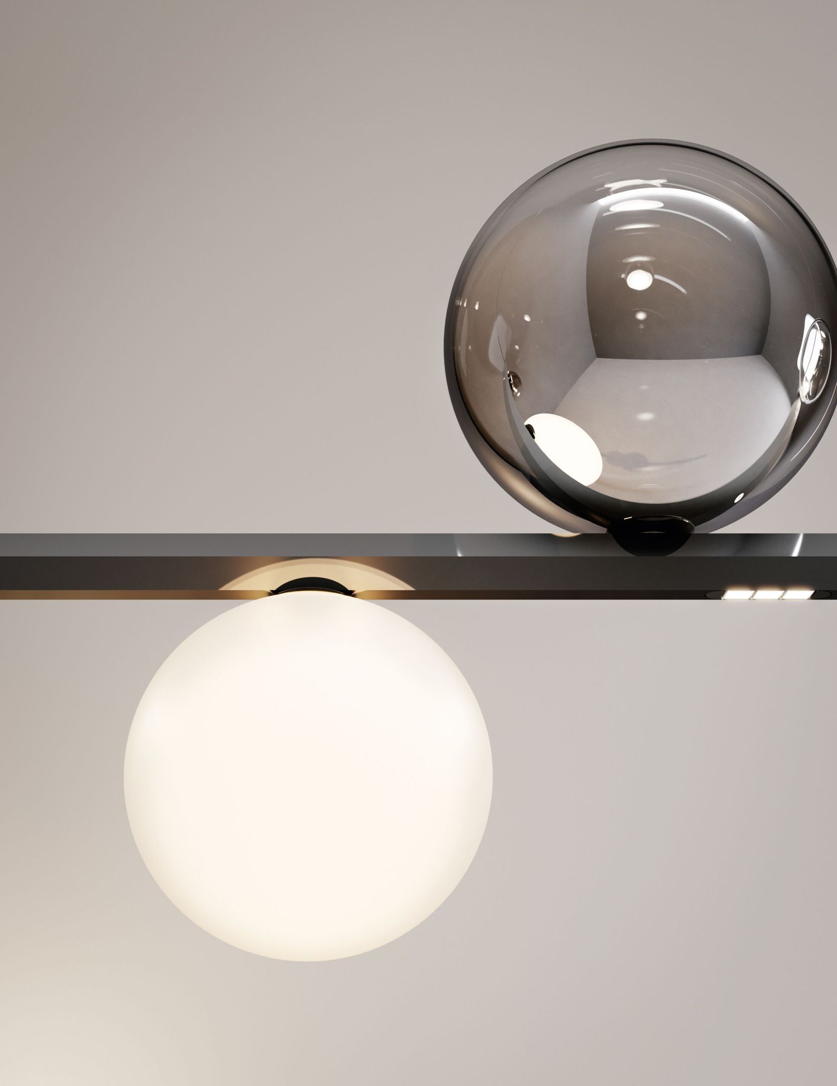 RANDOM STICK LED blown glass pendant lamp By LODES