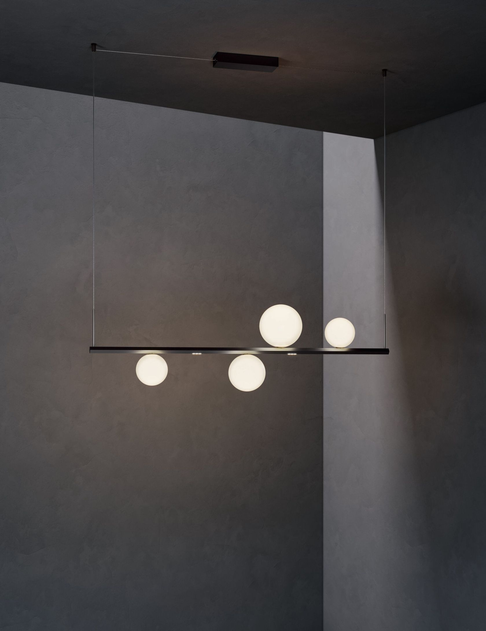 RANDOM STICK LED blown glass pendant lamp By LODES