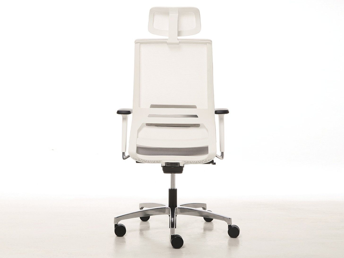 LOGICA WHITE 01 PT Height-adjustable upholstered office chair with ...