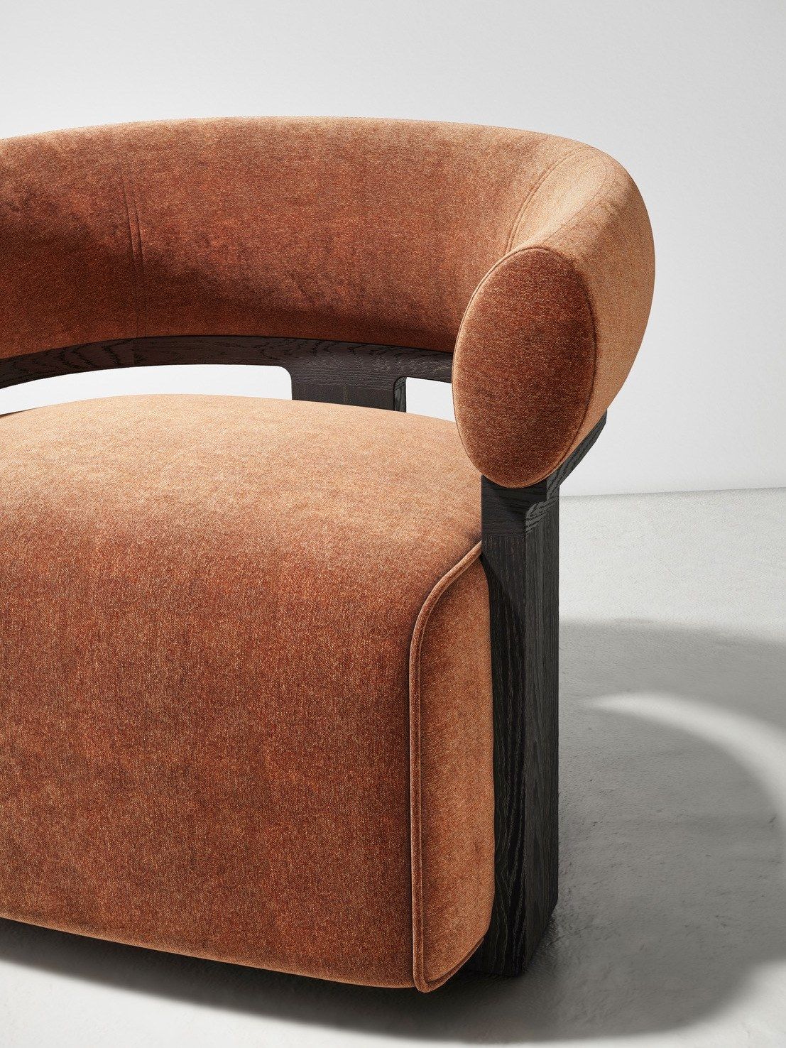 LOLA Fabric armchair with armrests By District Eight | design D8 Studio