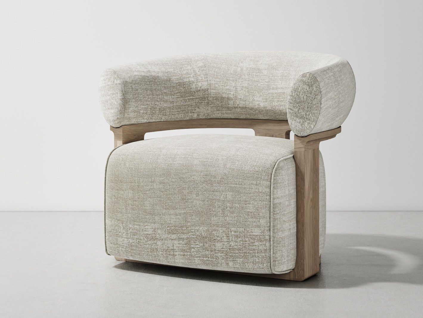 LOLA Fabric armchair with armrests By District Eight | design D8 Studio